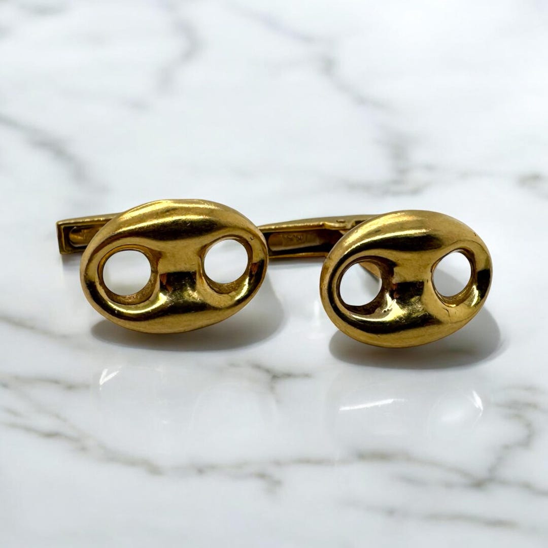 Vintage Gucci Cufflinks 18k Yellow Gold - Etsy