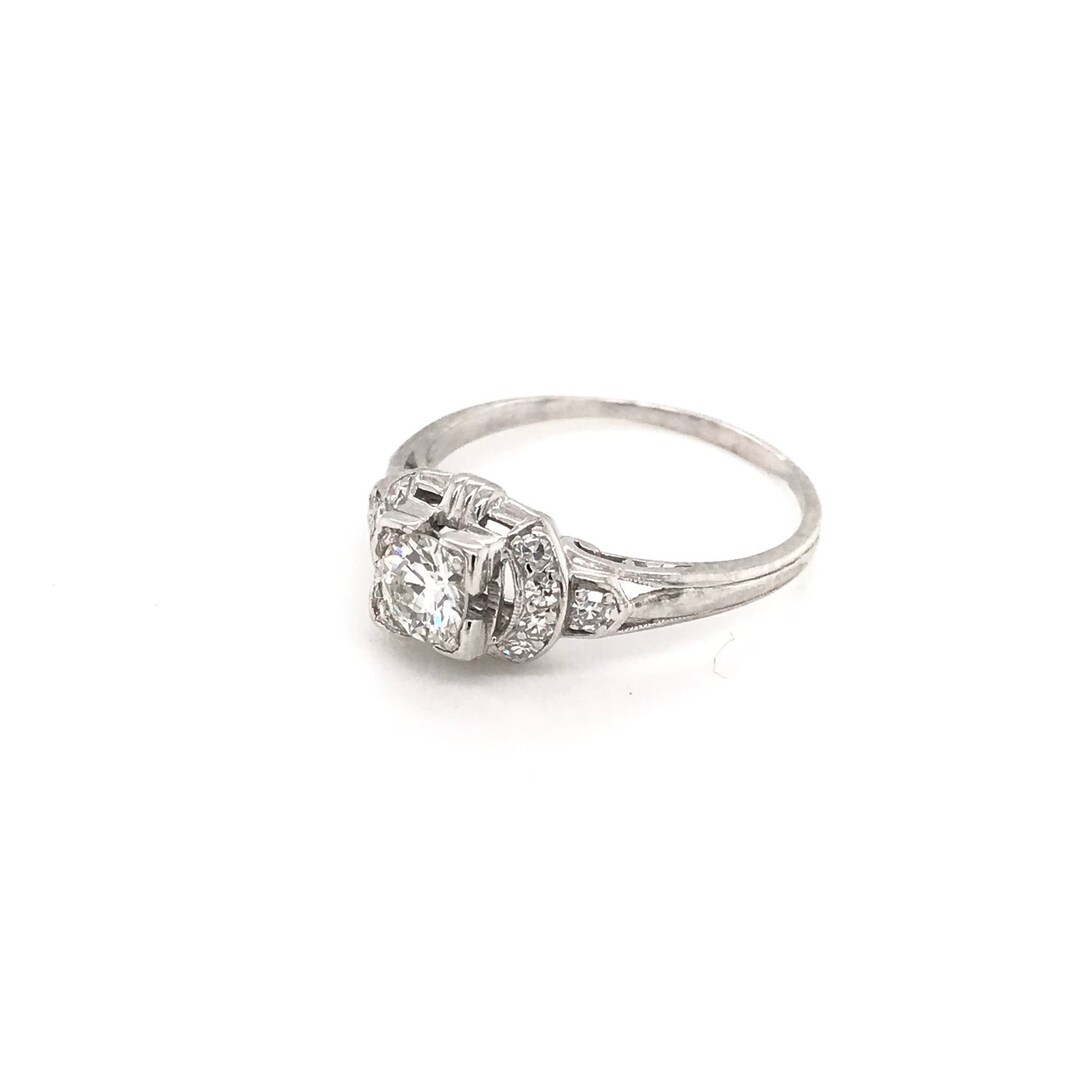 Antique 0.35 Carat Platinum Diamond Ring - Etsy
