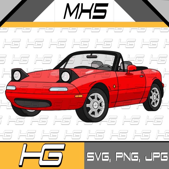 Mazda MX-5 Miata Clip Art Vector Drawing SVG, Png, Jpeg Crafting Wall ...