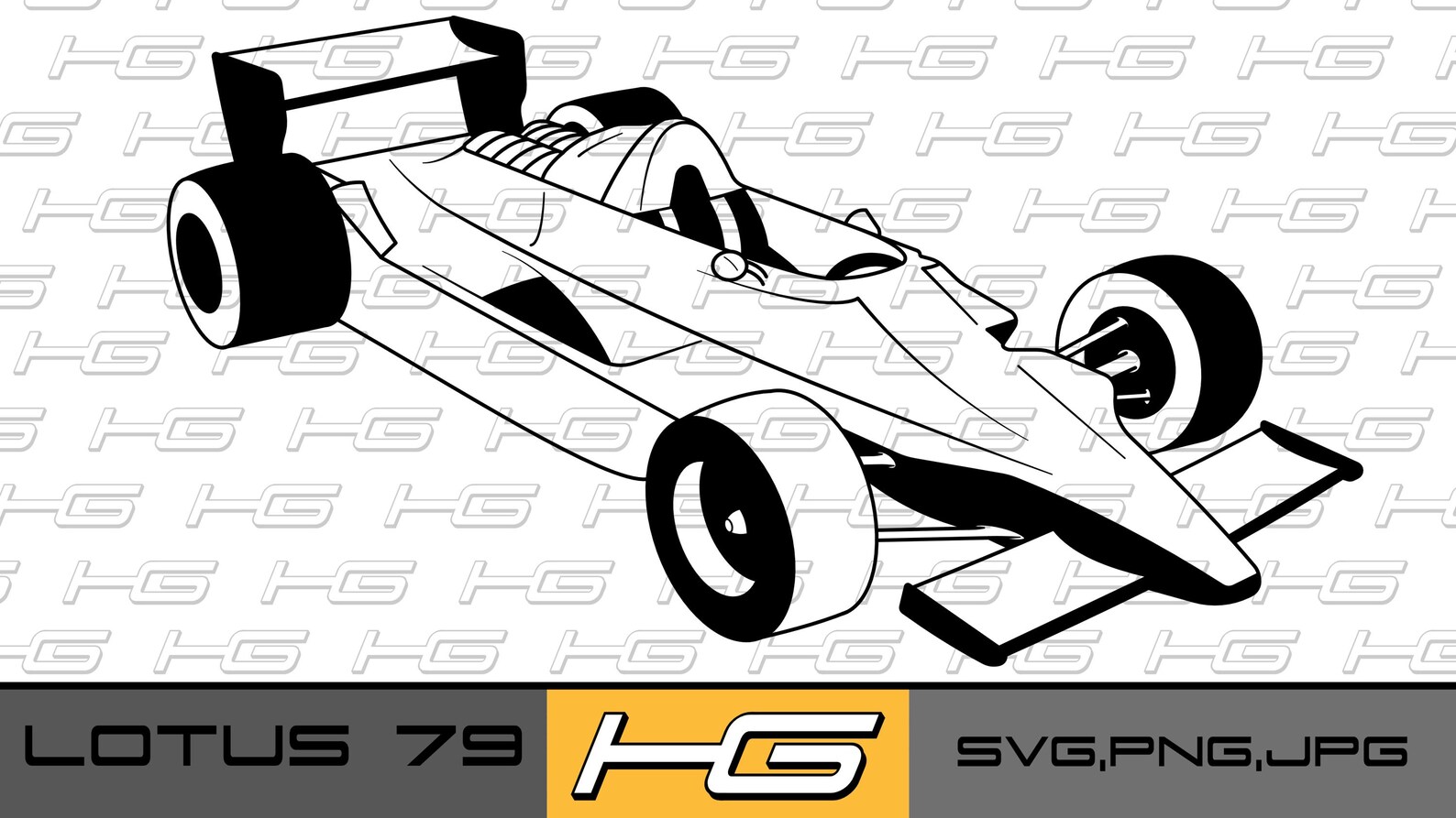 Lotus 79 F1 Car Vector Drawing SVG, PNG, Pdf File Wall Art Pattern CNC ...