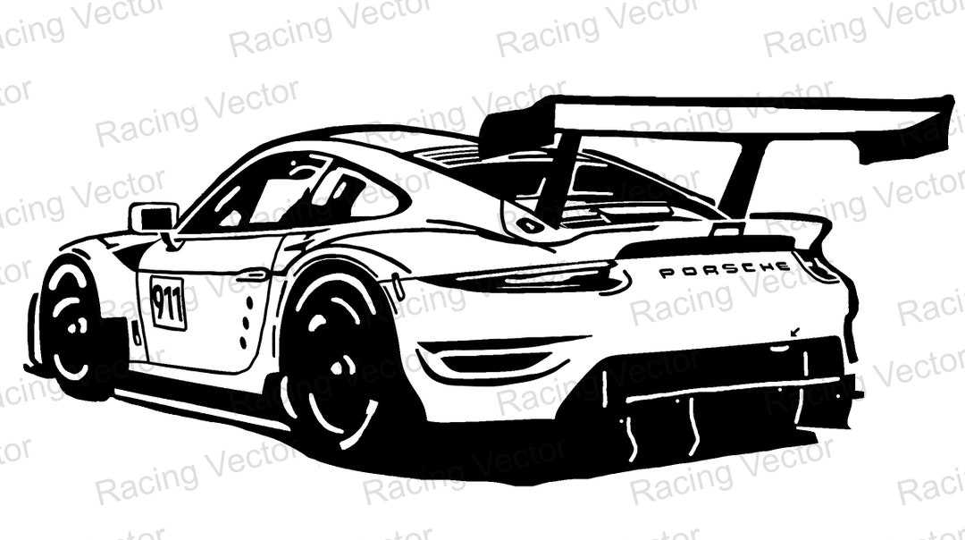 911 GT3 Racecar Highly Detailed SVG/ PNG File - Etsy