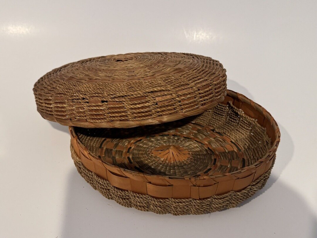 Vintage Antique Darning Basket With Lid Oval - Etsy