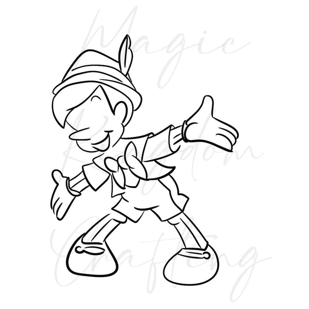 Pinnochio Line Art, Line Art, Pinnochio, Line Design, Pinnochio Shirt ...