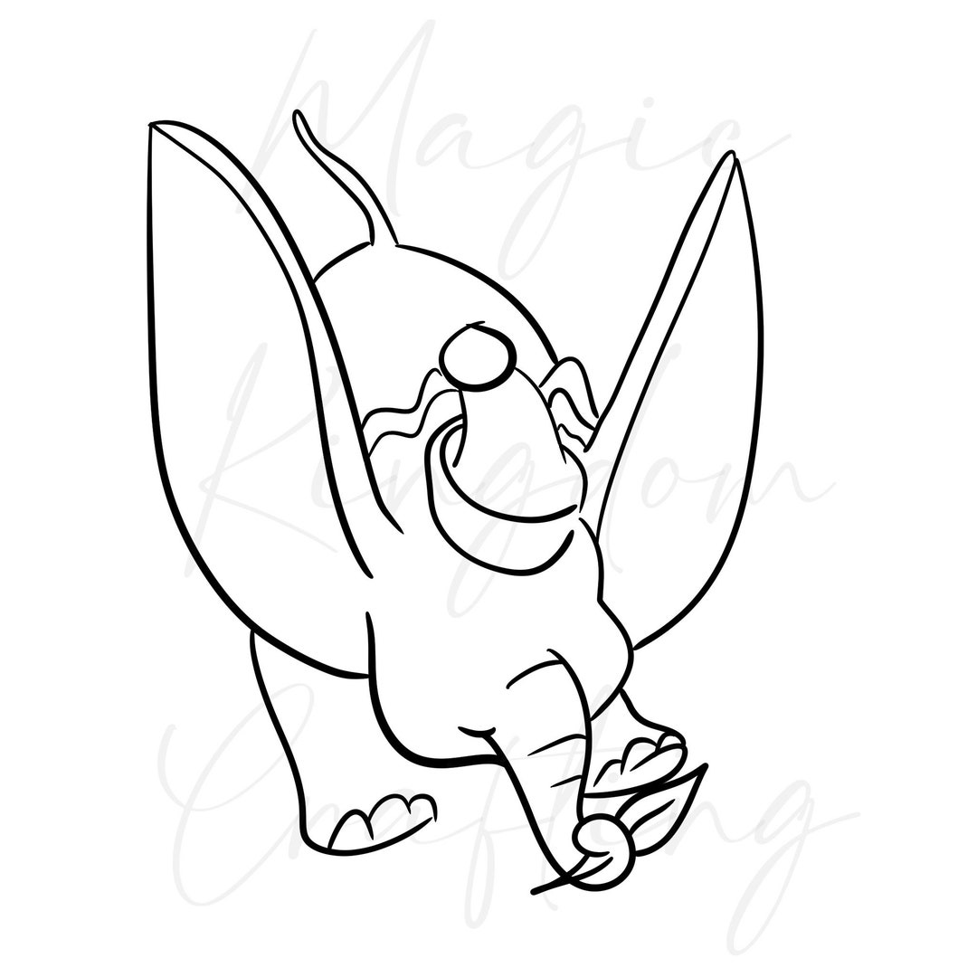 Dumbo Cinderella Line Art, Line Art, Line Design, Dumbo Design, PNG - Etsy