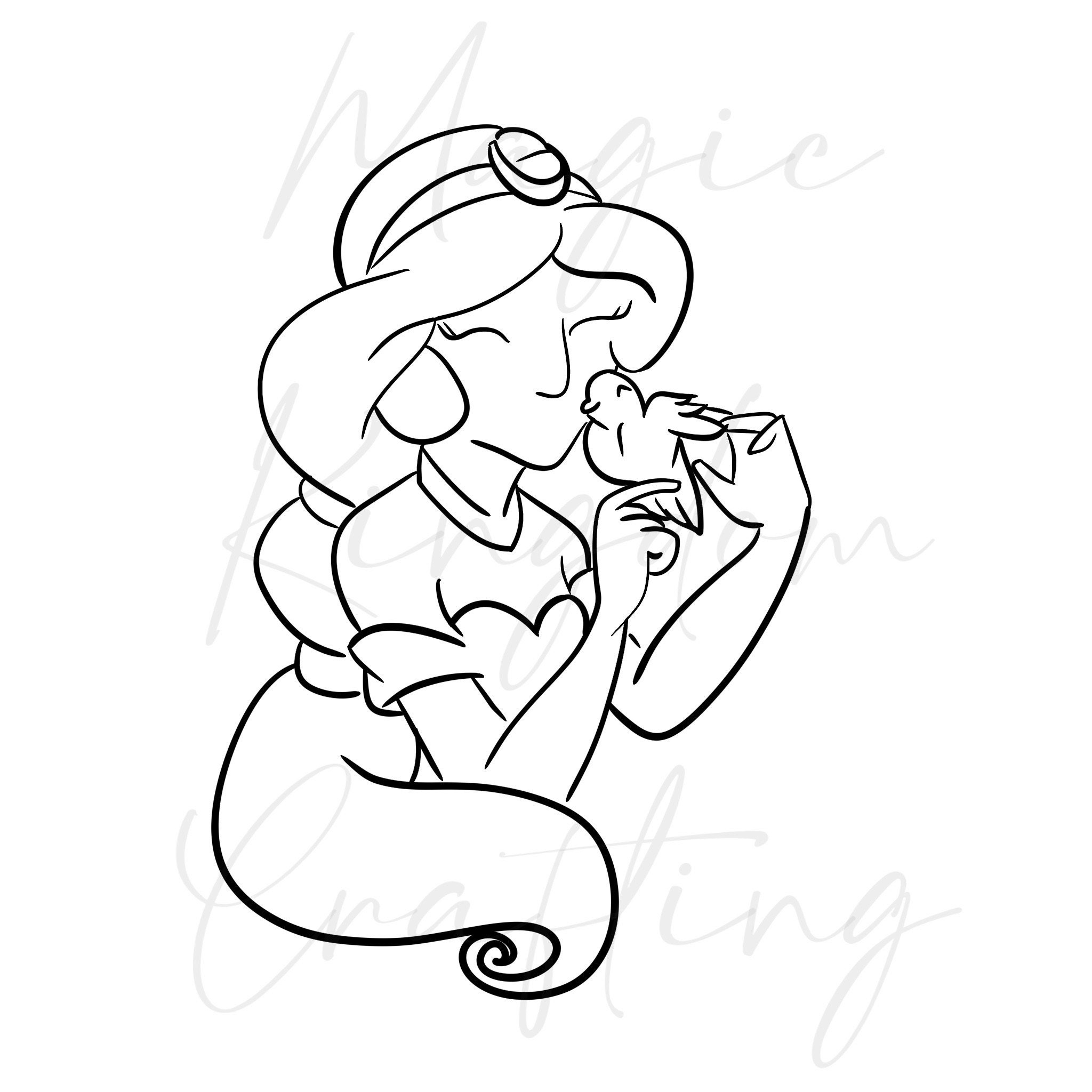 Jasmine Line Art, Line Art, Aladdin Line Art, Princess Line Art, Line ...