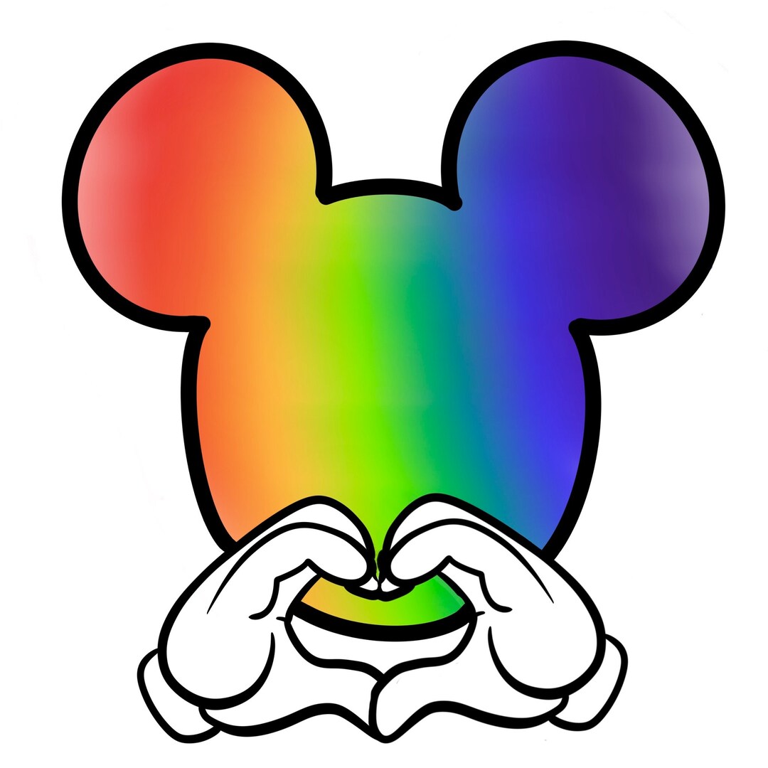 LGBTQ Rainbow Mickey Heart Hands PNG JPEG Digital Design Download ...