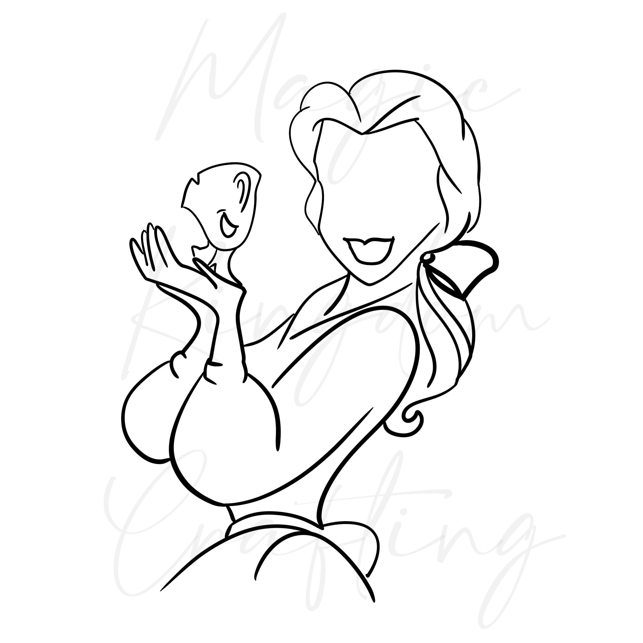 Belle Line Art, Beauty and the Beast, Line Art, Line Design, Beauty ...