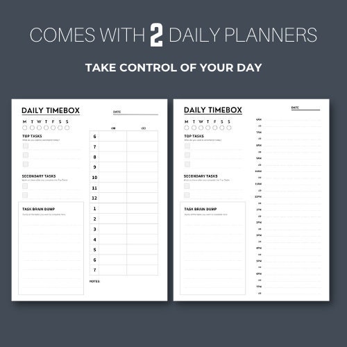 Daily Timebox Planner, Printable Pdfs, Annotation App Friendly Pdfs ...