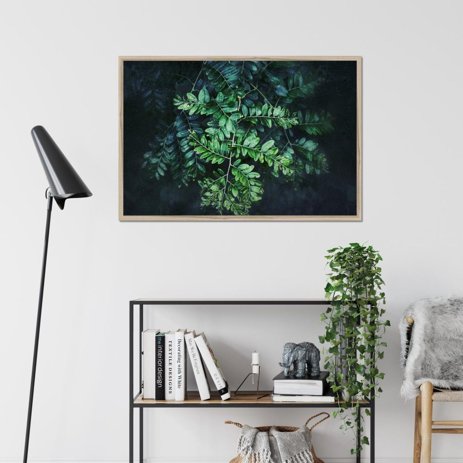 Ombre Tree Wall Art – Green Gradient Foliage Print, Botanical Nature ...
