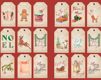 Vintage Christmas Gift Tags Printable INSTANT DOWNLOAD - Etsy