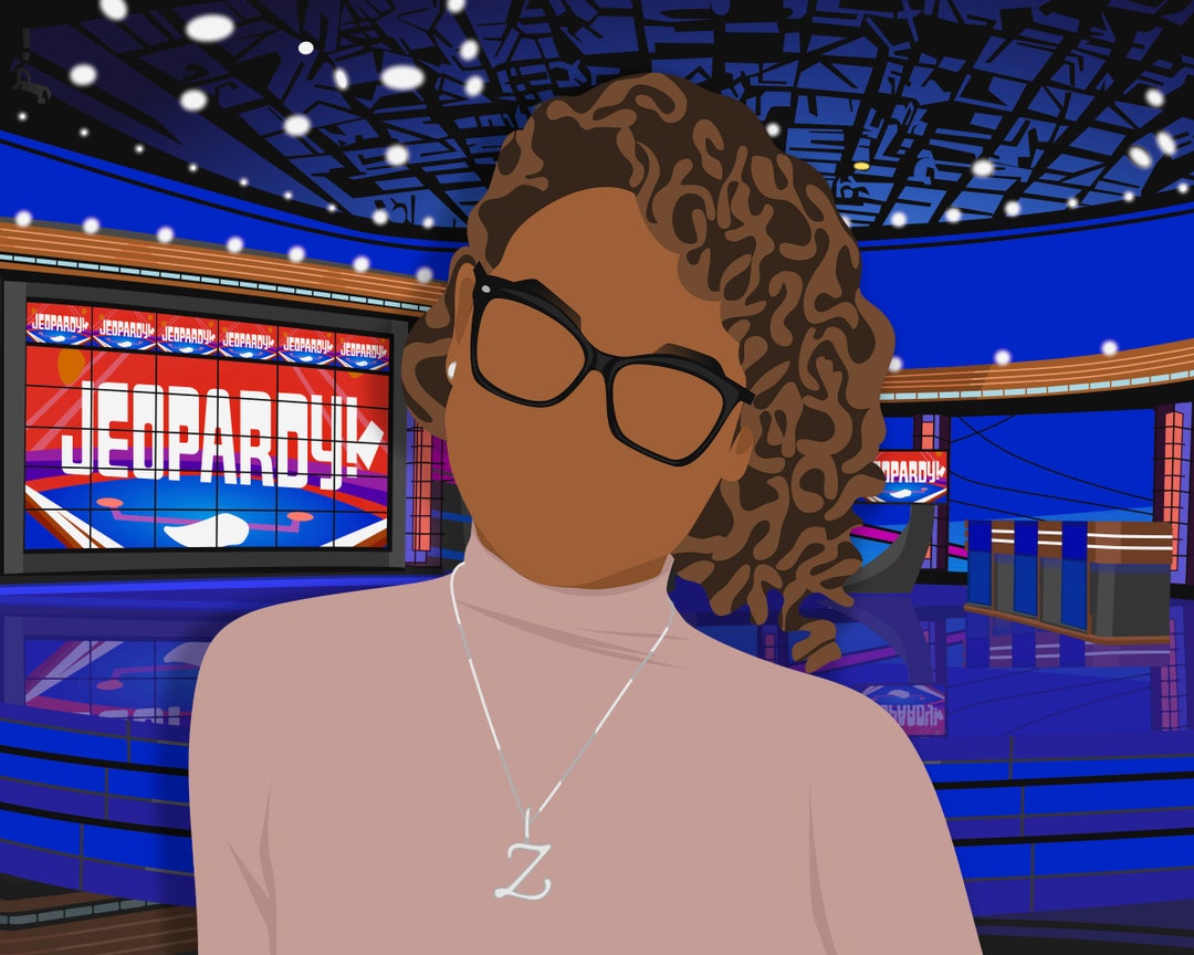 Be on Jeopardy, Custom Portrait, Minimalist Custom Portrait, Cute ...