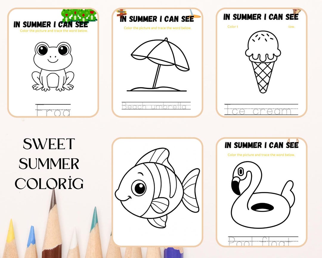 Summer Activity Book for Kids | Printable Coloring and Tracing PDF ...
