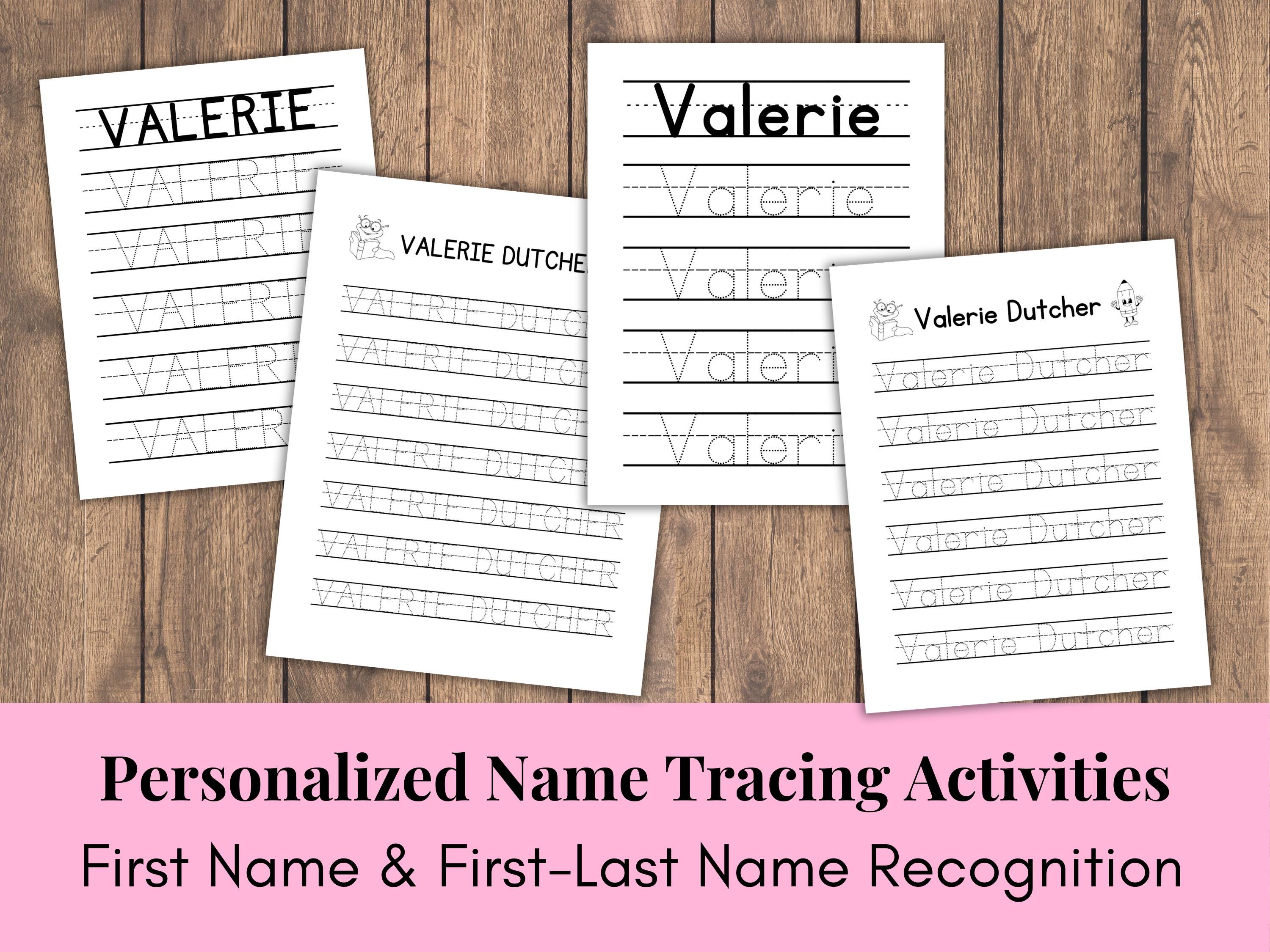 Personalized Name Tracing Worksheets: Handwriting Practice (PDF) - Etsy