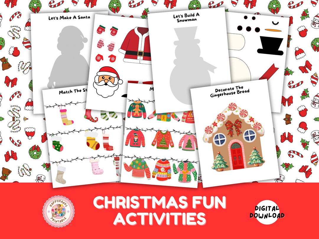 Christmas Activities Printable: Build Snowman, Dress Santa (PDF) - Etsy