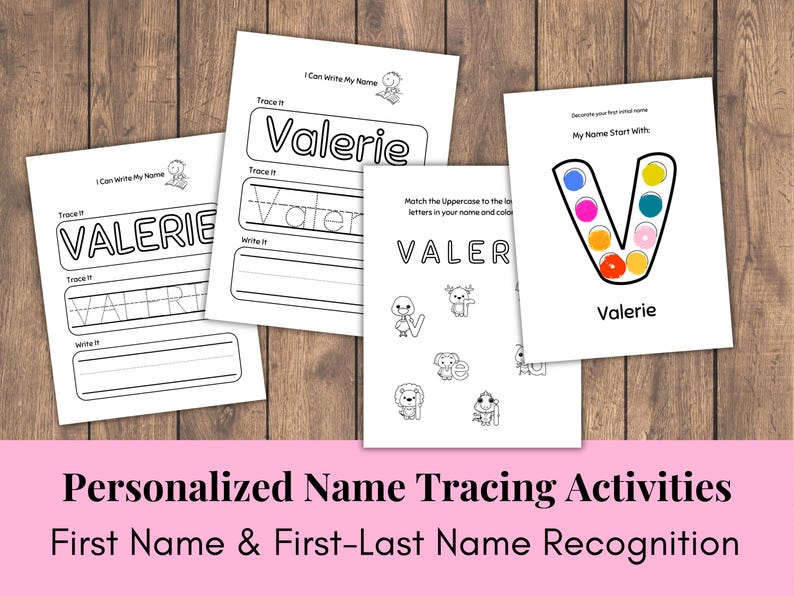 Personalized Name Tracing Worksheets: Handwriting Practice (PDF) - Etsy