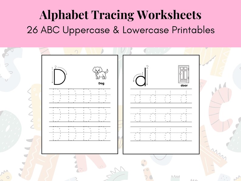 Alphabet Tracing Worksheet: ABC Letter Writing Practice (digital ...
