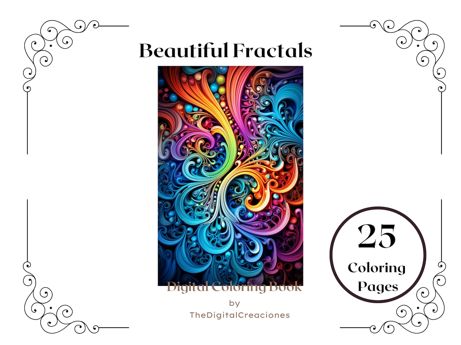 25 Beautiful Fractals Coloring Book |living Fractals |printable Adult ...