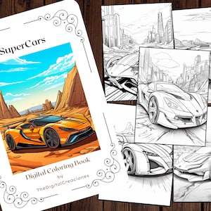 25 Super Cars Coloring Book|sport Cars Coloring Pages|printable Adults ...