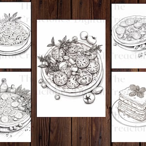 25 Italian Food Coloring Books|rome Venice Milan Italian Food Pizza ...