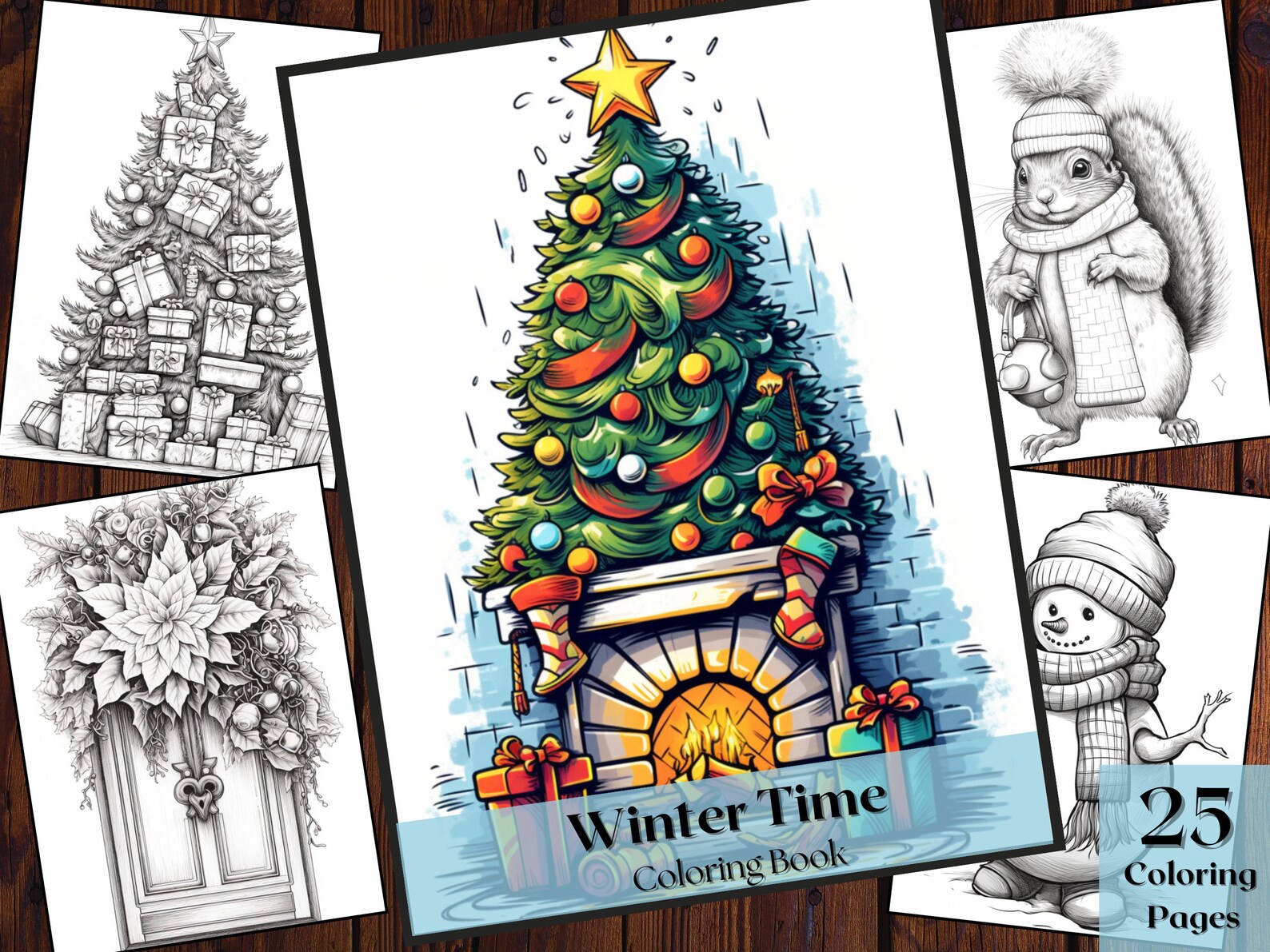 Winter Coloring Book | 25 Snowy Scenes, Kids & Adults (digital Download ...