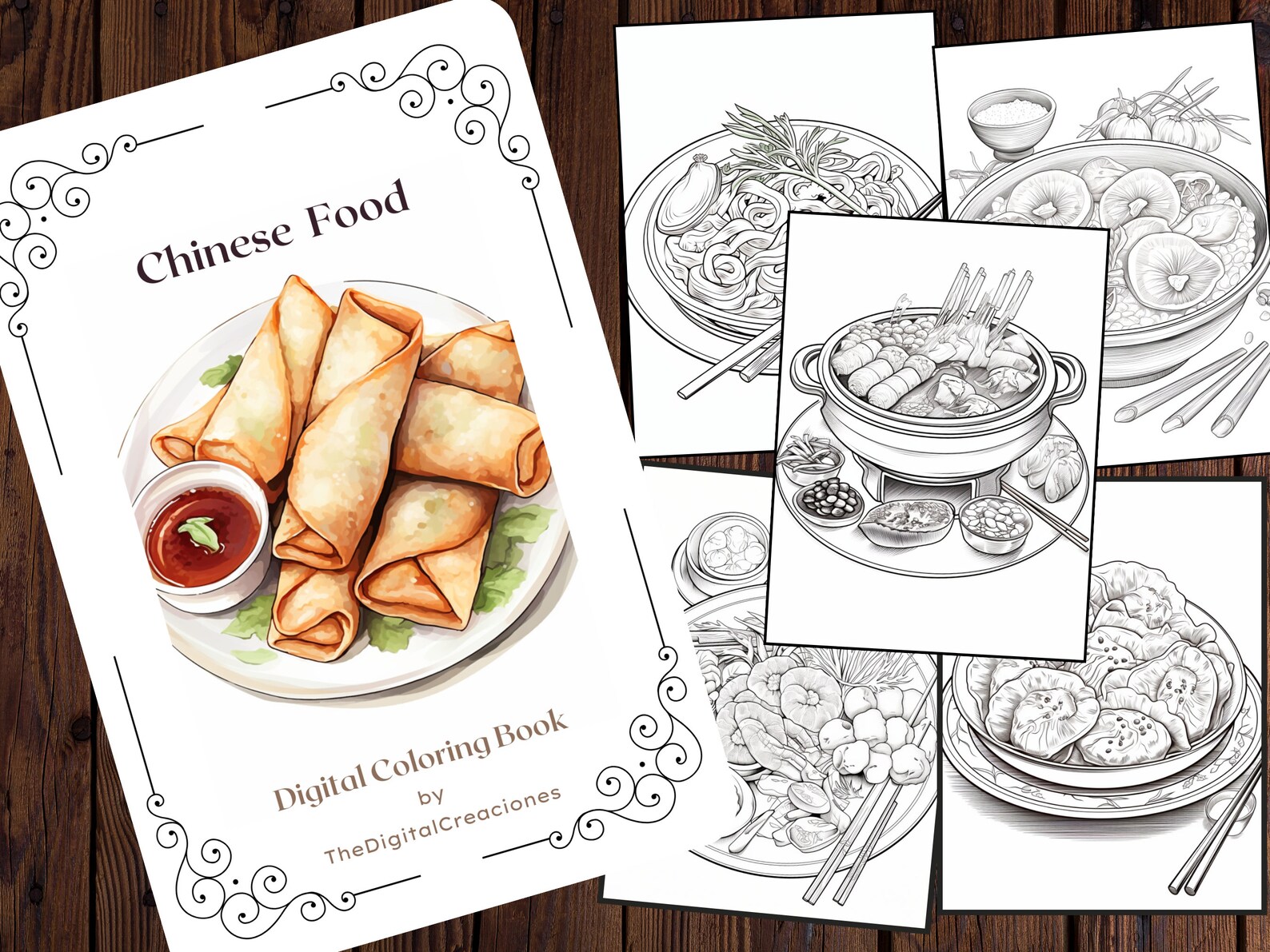 25 Chinese Food Coloring Book |chinese Food Takeout| Food Drinks ...