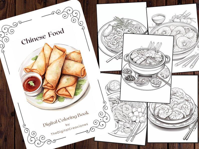 25 Chinese Food Coloring Book |chinese Food Takeout| Food Drinks ...