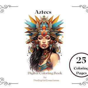 25 Aztecs Coloring Book |woman Colouring Pages|adults and Kids Coloring ...