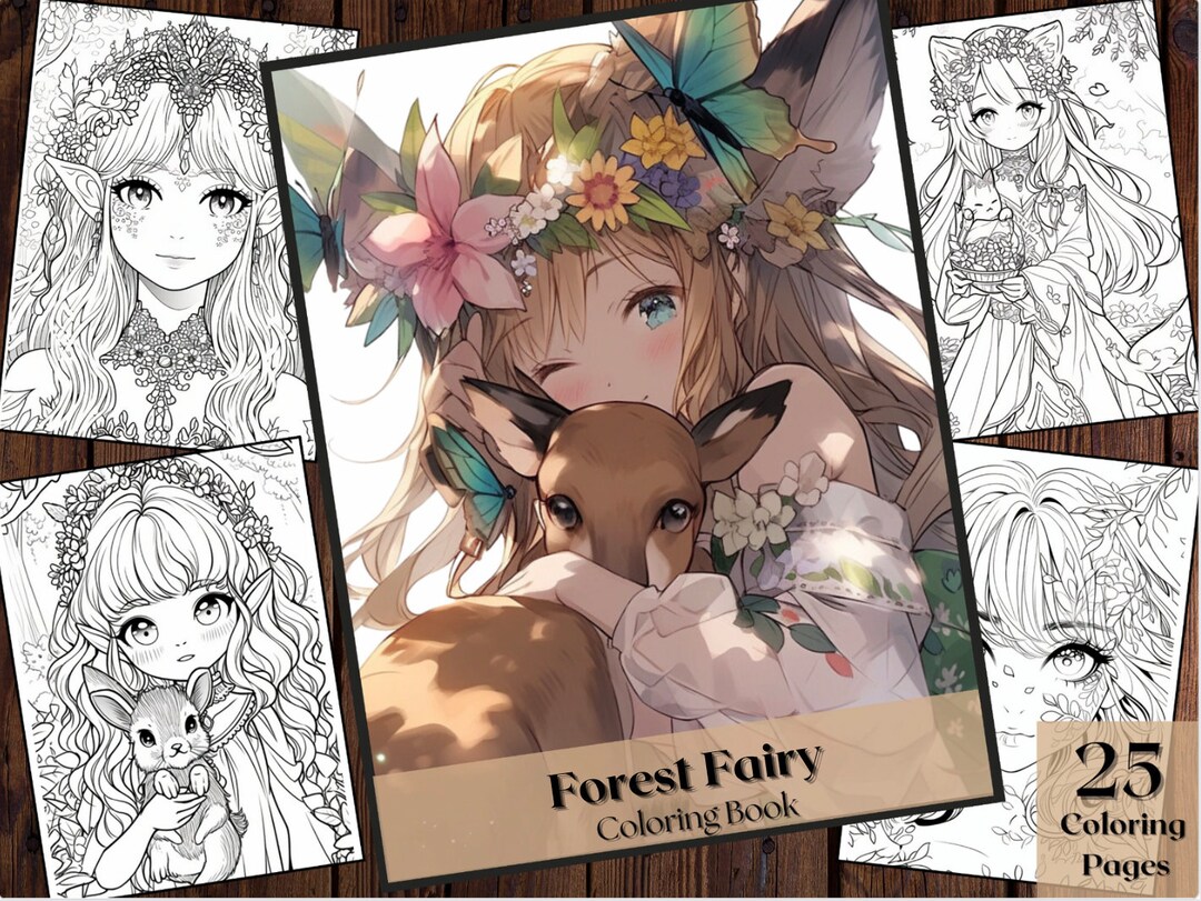 25 Forest Fairy Coloring Book |enchanted Fairies Coloring Pages|adults ...