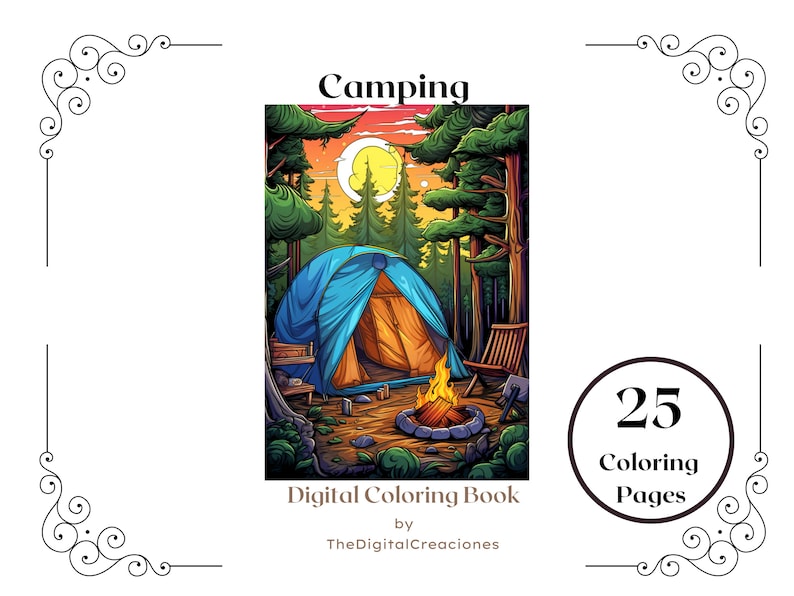 25 Camping Coloring Book camp Coloring Pagescampervan Colouring Sheets ...