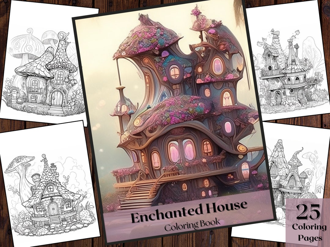 25 Enchanted Houses Coloring Book|fairytale Houses Colouring Book ...