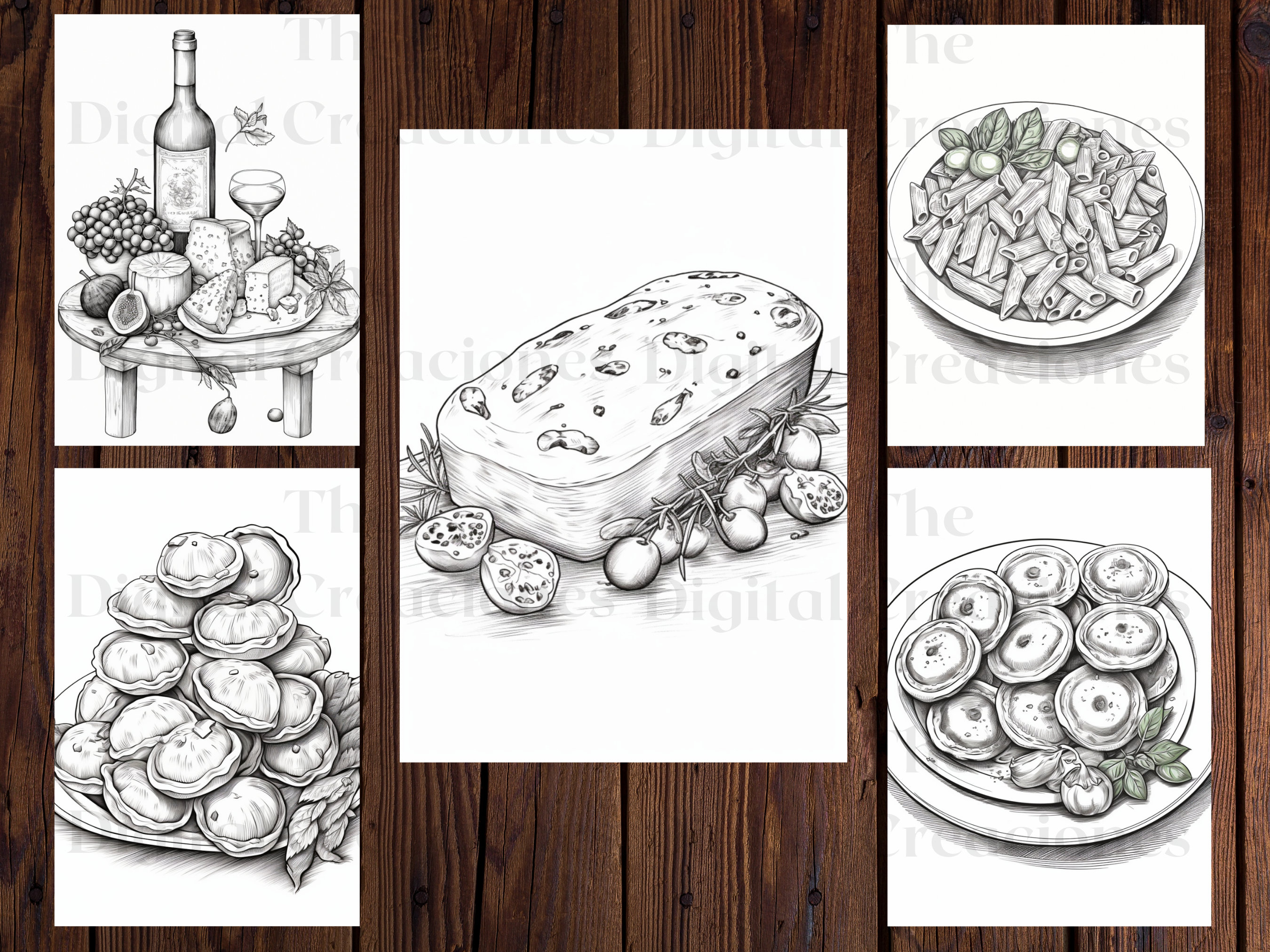 25 Italian Food Coloring Books|rome Venice Milan Italian Food Pizza ...