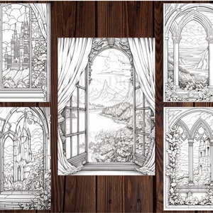 25 Magical Window Coloring Book |adults and Kids Printable Coloring ...