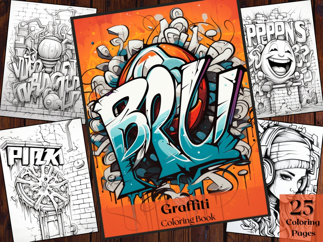 25 Graffiti Coloring Book|abstract Street Art| Adults and Kids ...