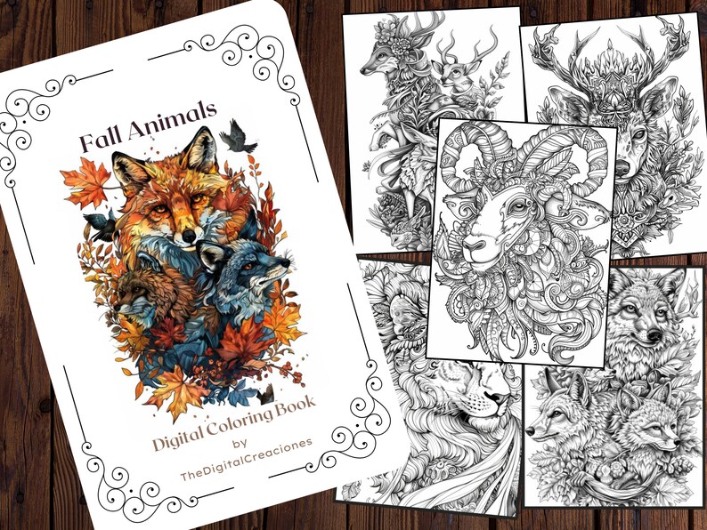 25 Fall Animals Coloring Book|printable Fall Pumpkin Cutties Coloring ...