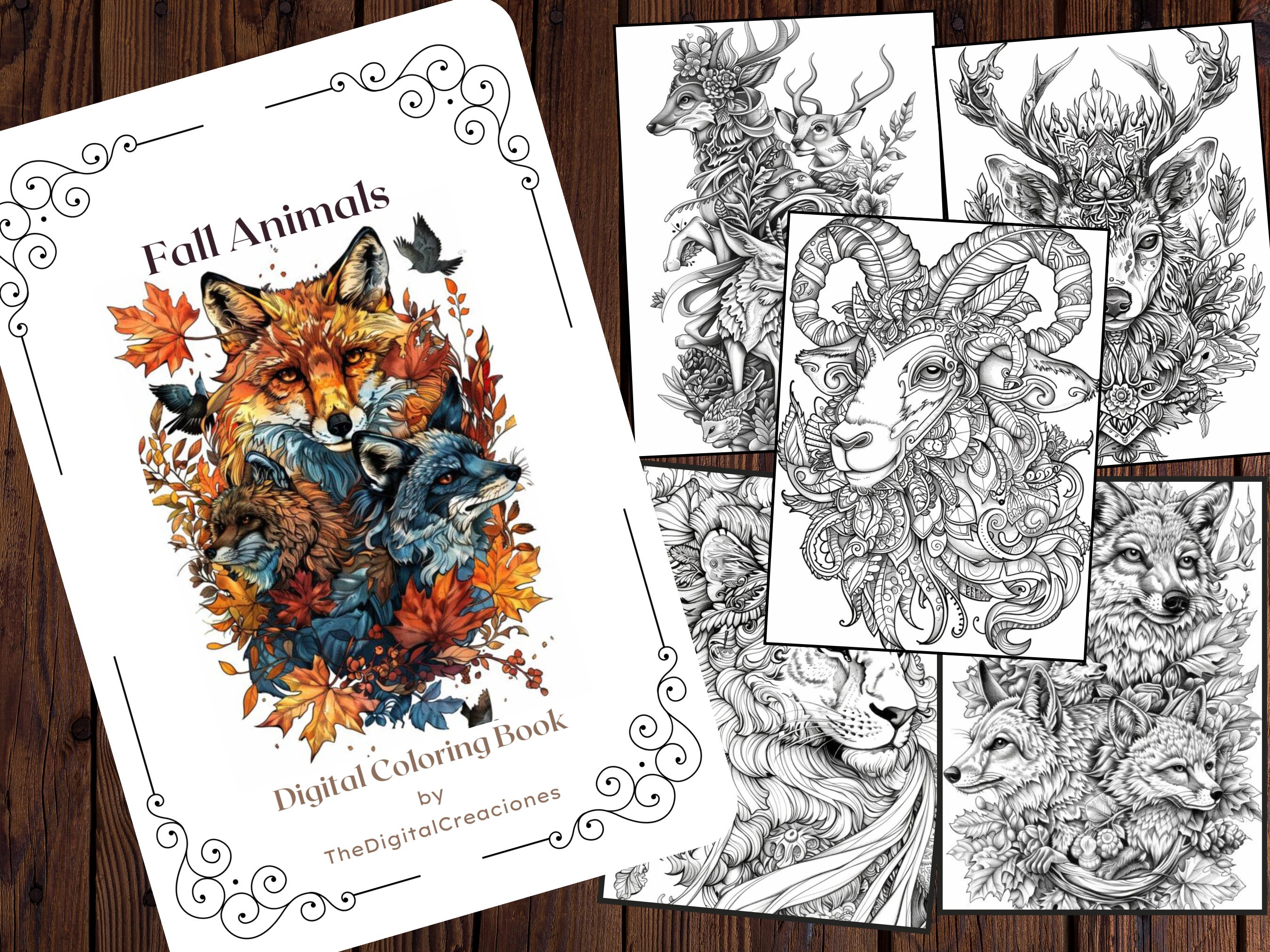 25 Fall Animals Coloring Book|printable Fall Pumpkin Cutties Coloring ...