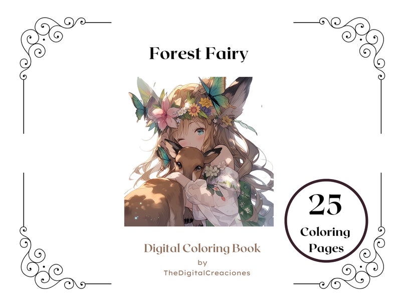 25 Forest Fairy Coloring Book enchanted Fairies Coloring Pagesadults ...
