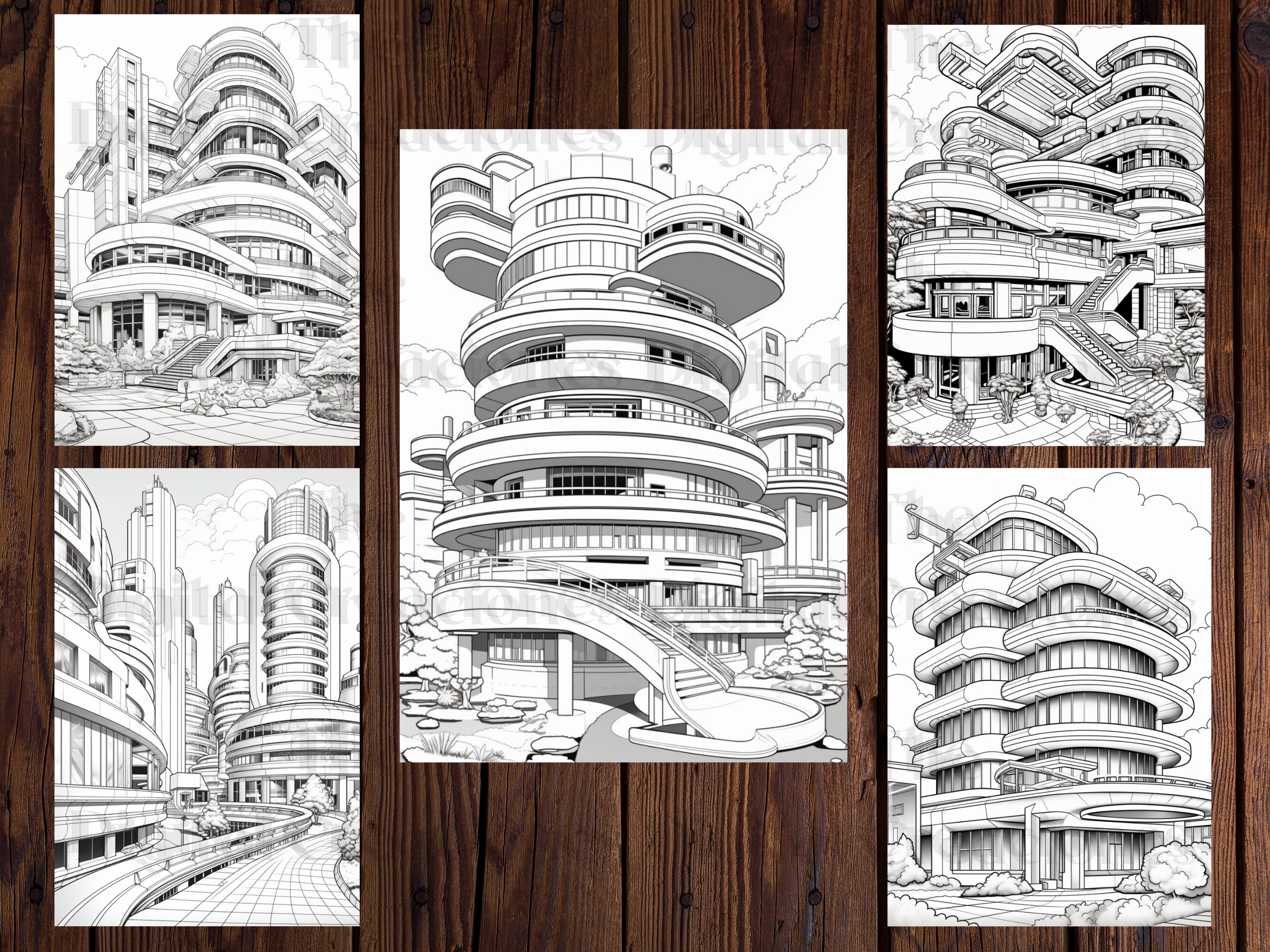 25 Future City Coloring Booksfuturistic City Scenesfantasy ...