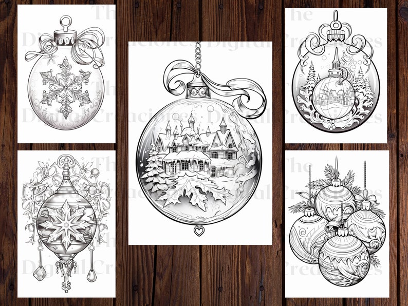 Christmas Ornaments Coloring Book | 25 Printable Pages (PDF) - Etsy
