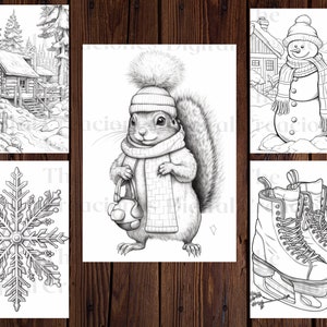 Winter Coloring Book | 25 Snowy Scenes, Kids & Adults (digital Download ...