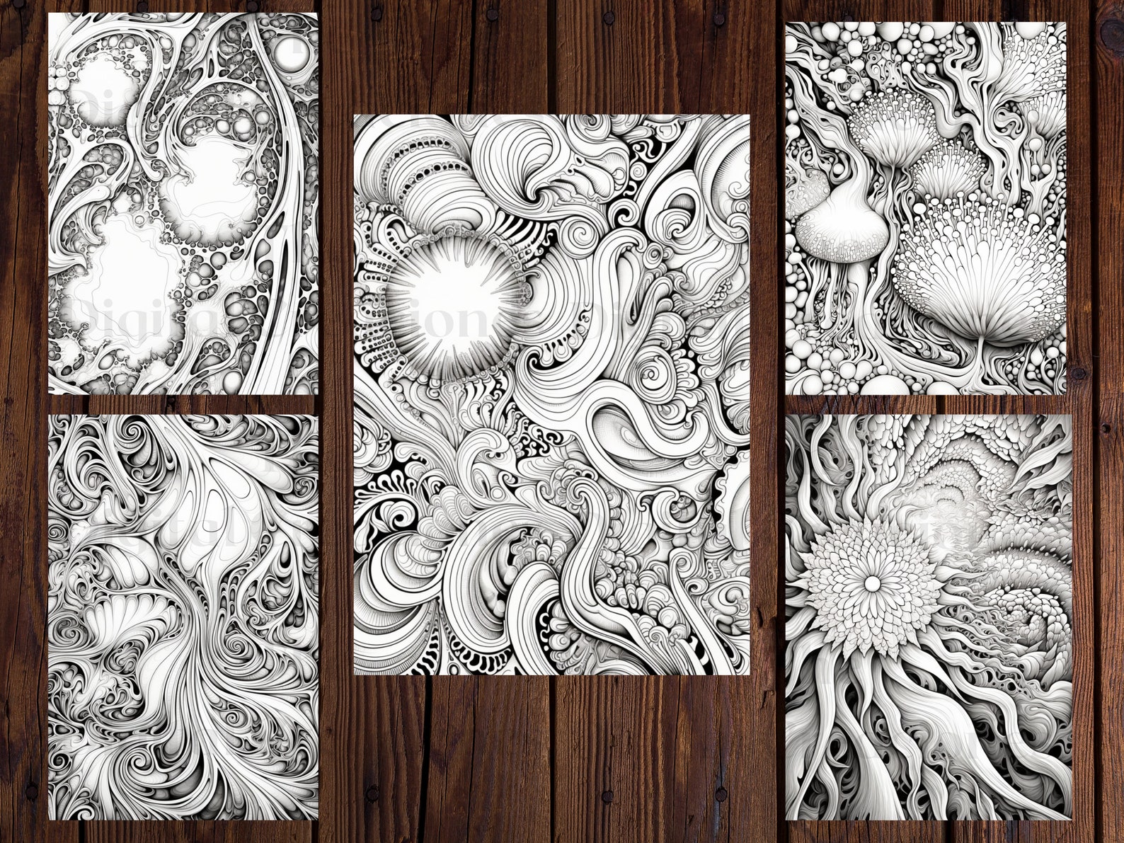 25 Beautiful Fractals Coloring Book |living Fractals |printable Adult ...