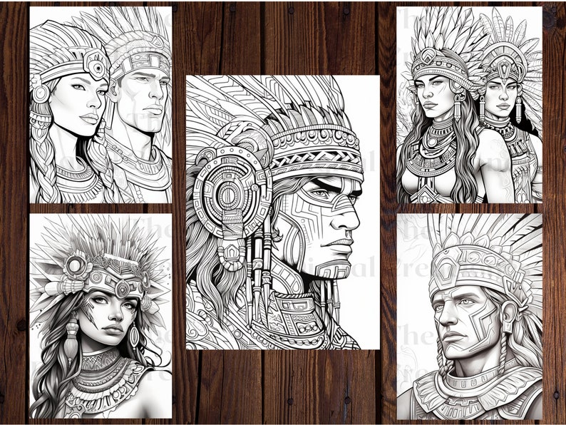 25 Aztecs Coloring Book |woman Colouring Pages|adults and Kids Coloring ...