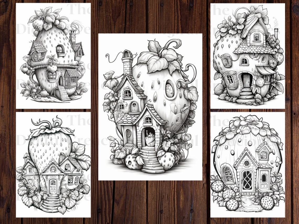 25 Strawberry House Coloring Booksweetness Strawberry Housesprintable ...