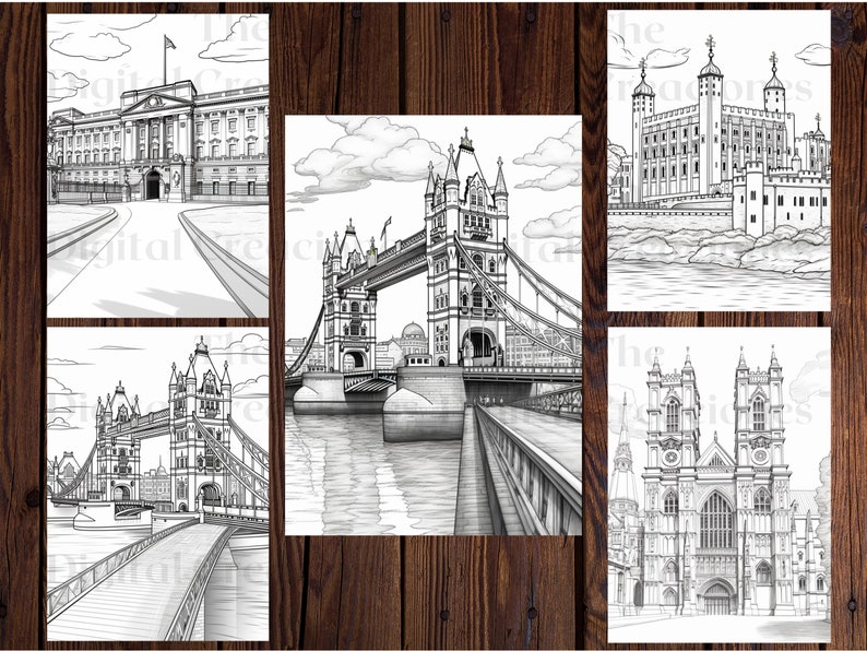 25 London Coloring Book|england Cafe Scenes Coloring Pages|street ...