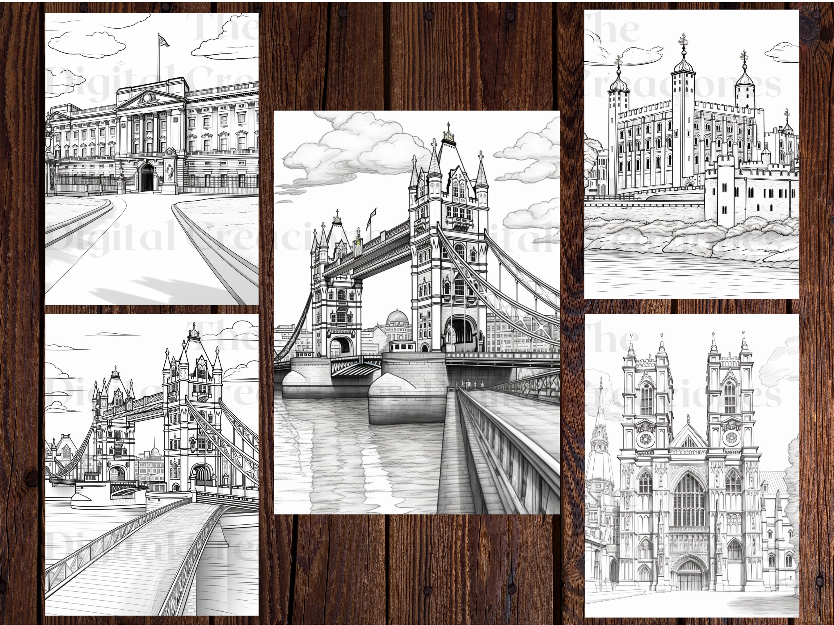 25 London Coloring Book|england Cafe Scenes Coloring Pages|street ...