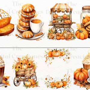 Pumpkin Spice Clipart Bundle-pumpkin Coffee Autumn-40 Images PNG Format ...