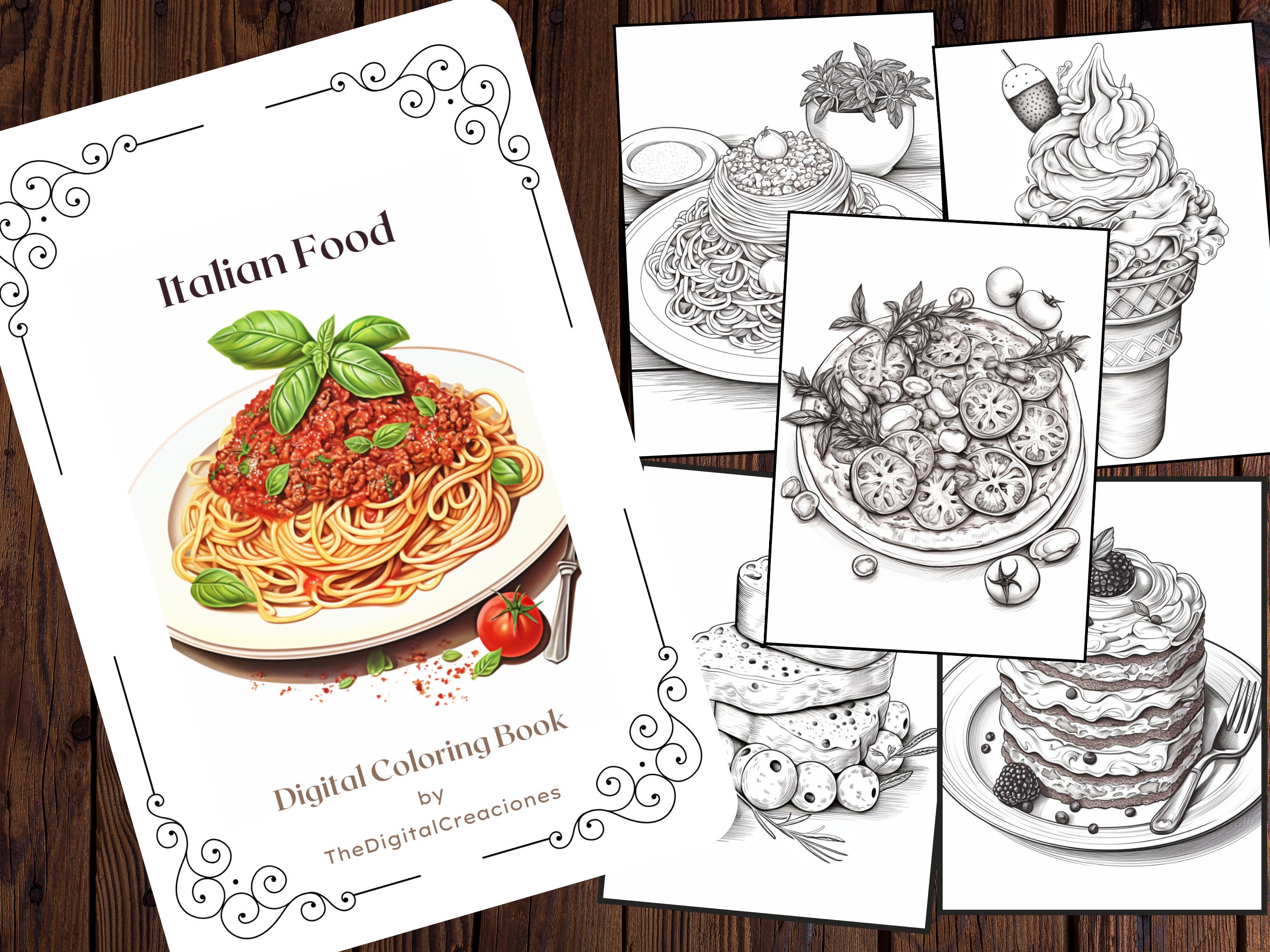 25 Italian Food Coloring Books|rome Venice Milan Italian Food Pizza ...