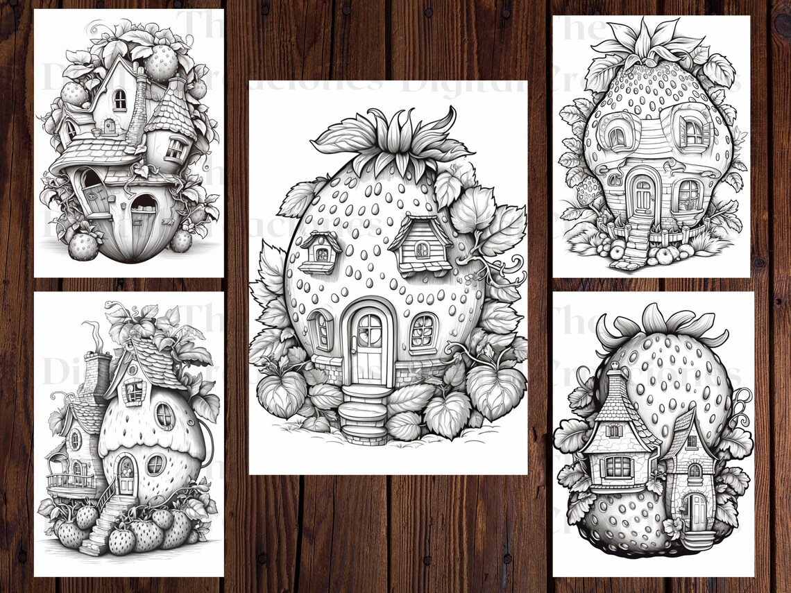 25 Strawberry House Coloring Booksweetness Strawberry Housesprintable ...