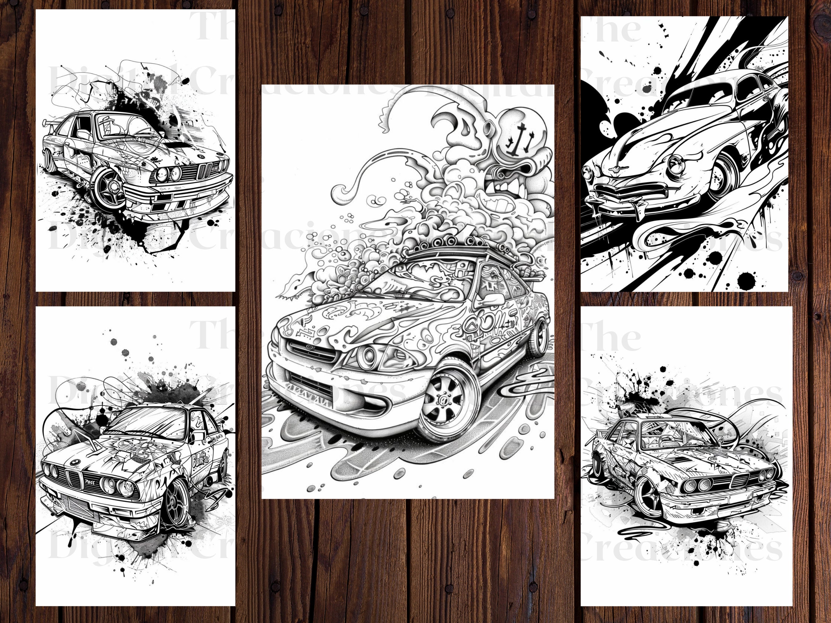 Graffiti Cars Coloring Book | Street Art Designs (printable PDF) - Etsy
