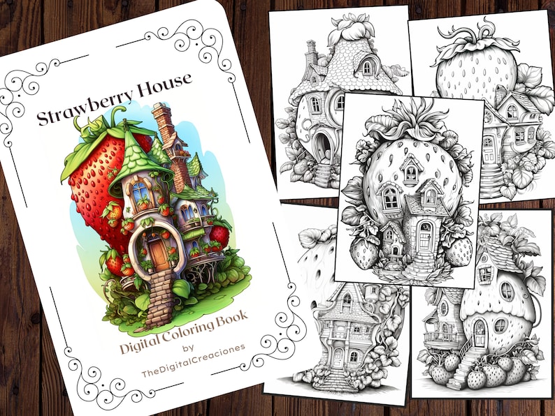 25 Strawberry House Coloring Book|sweetness Strawberry Houses|printable ...