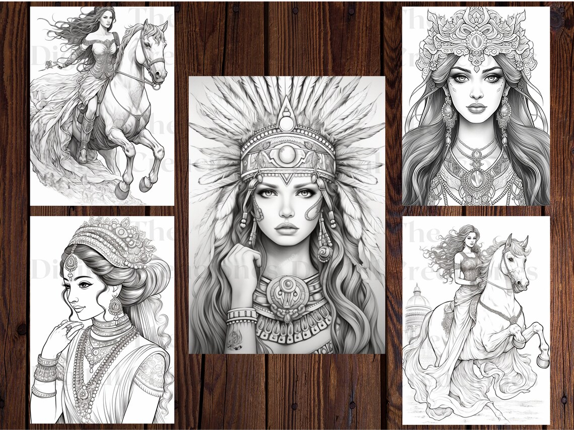 Princesses Coloring Book 25 Adults and Kids Printable - Etsy